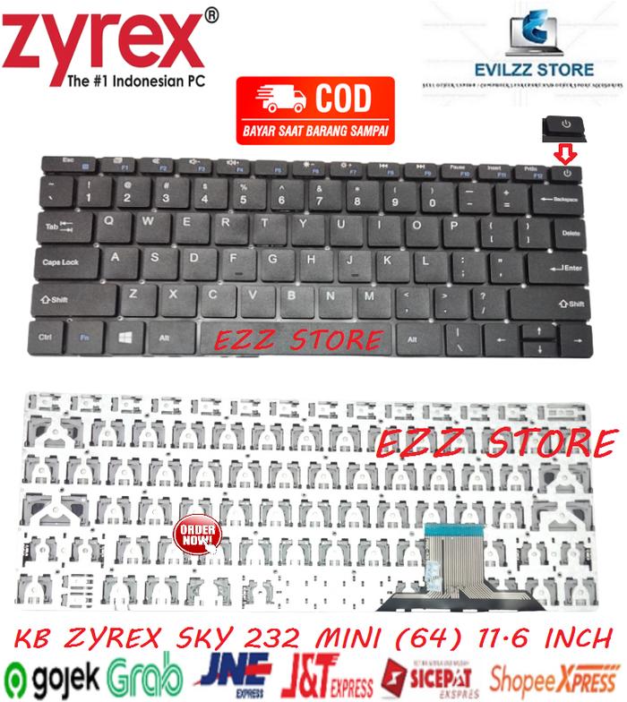 Jual KEYBOARD KIBOT LAPTOP NOTEBOOK ZYREX SKY 232 MINI (64) BLACK HITAM ...