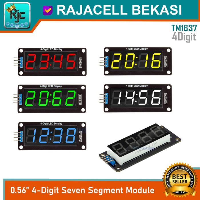 Jual Module Seven Segment 4-Digit 0.56" TM1637 LED 7-Segment Display ...