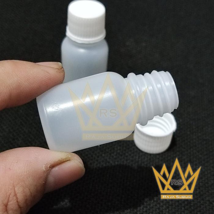 Jual Botol 10 ml Hdpe Derat tutup putih natural merah biru drat sumbat ...