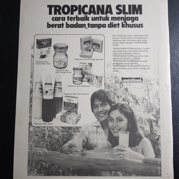 Jual iklan jadul Tropicana slim copotan majalah lawas original - Kab. Kebumen - idola Masa ...