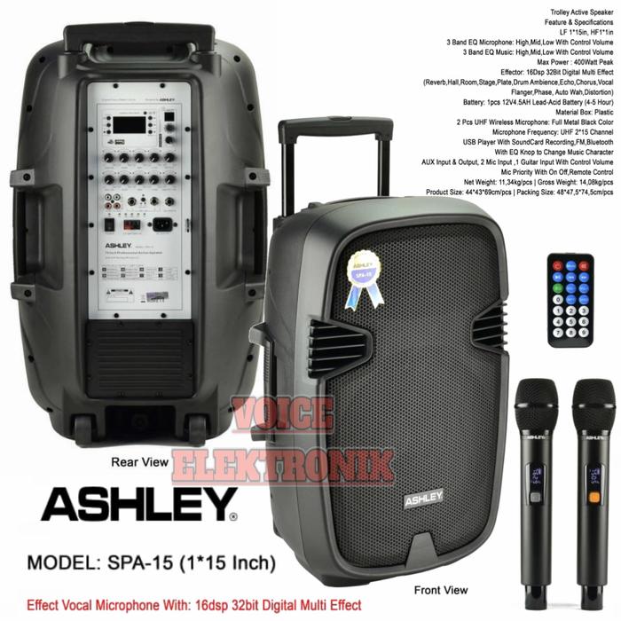 Jual Speaker Portable Ashley SPA 15 Original Speaker 15 Inch Bluetooth ...