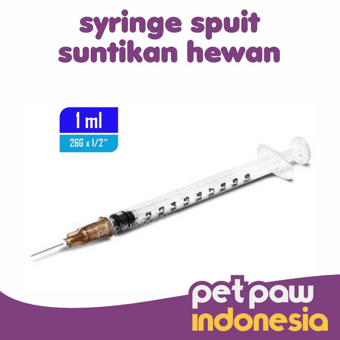 Jual Syringe Spuit Spet Suntikan Hewan Anjing Kucing Kelinci 1ML - Kota ...