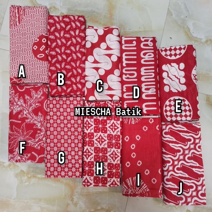 Jual kain batik merah putih bahan batik Pekalongan batik katun PRSD - J ...
