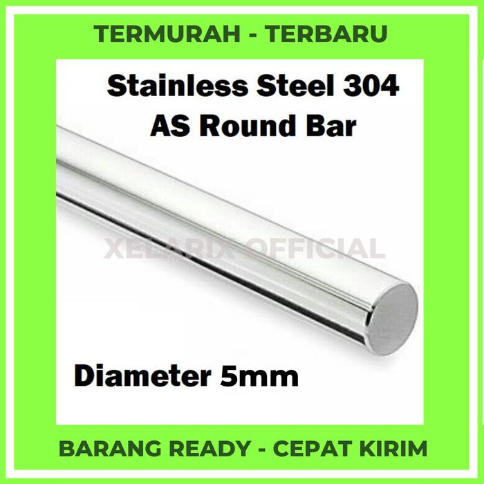 Jual AS Stainless Steel SS 304 5mm x 100cm (1 meter) batang, shaft ...
