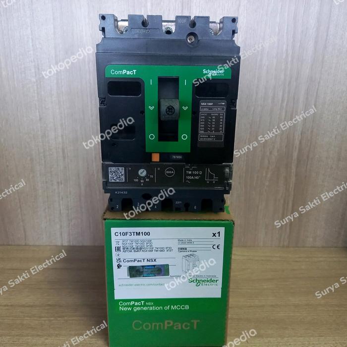 Jual SCHNEIDER MCCB NEW 36KA NSX100F 3P 100A TMD C10F3TM100 - Jakarta ...