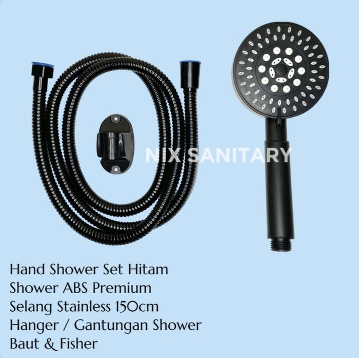 Jual Hand Shower Black SET / Shower Kamar Mandi Hitam 5 Model Pancuran ...