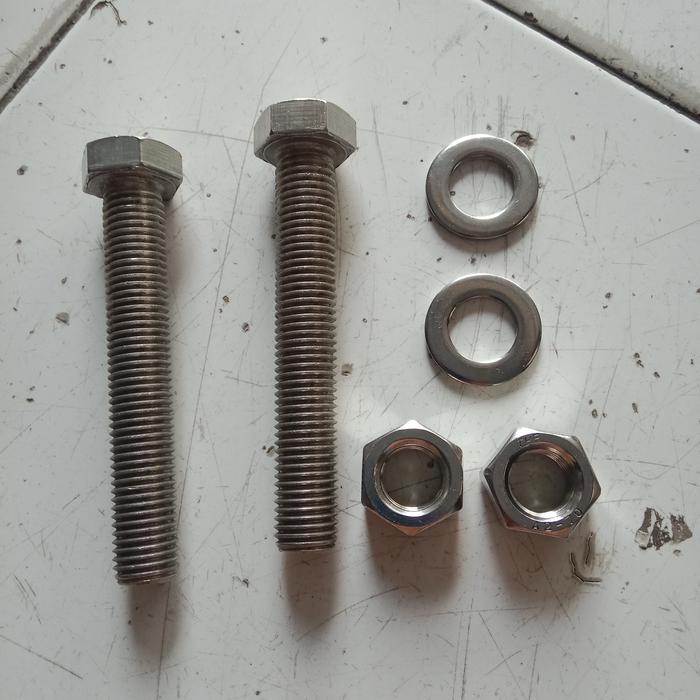 Jual Baut+mur+ ring plat stainless 304, m16x100 kunci 24 - Kab ...