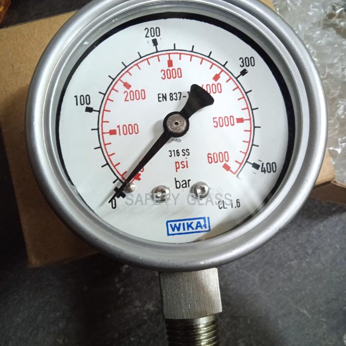 Jual pressure gauge wika 2.5 inch 0-400 bar/0-6000 psi drat 1/4" full ss - Jakarta Barat ...