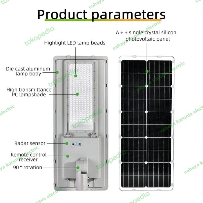 Jual lampu jalan pju solar cell / solar panel 300 watt all in one ...