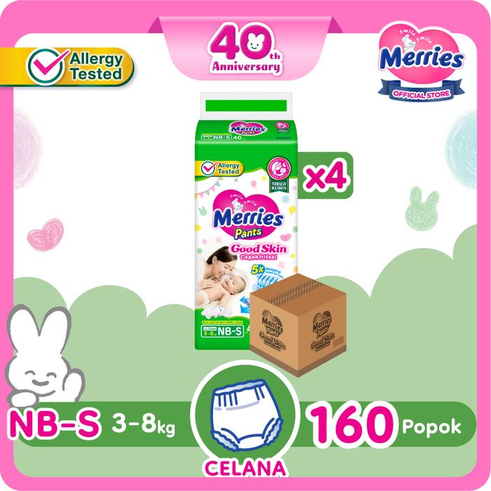 Promo Merries Good Skin NB-S40 Carton - Popok Bayi Celana (3-8)kg - - Merries Official Store ...