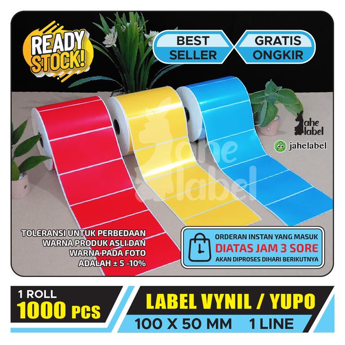 Jual LABEL VINYL 100X50 MM 10X5 CM , 10X5 CM LABEL YUPO 100x50 MM 1000 ...