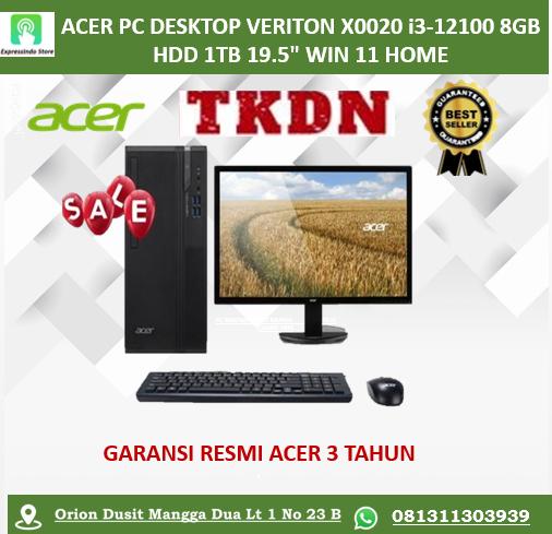 Jual ACER PC DESKTOP VERITON X 0020 i3-12100 8GB HDD 1TB 19.5" WIN 11 HOME - Jakarta Pusat ...