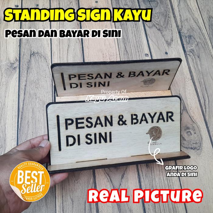 Jual [ Free Grafir ] Standing Sign Pesan Bayar Di sini / Papan Tulisan ...