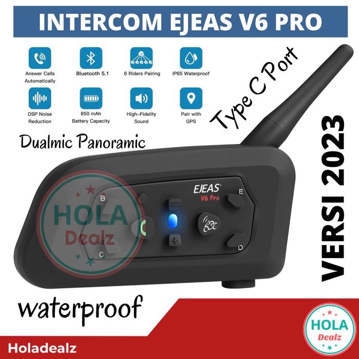 Jual INTERCOM V6 PRO EJEAS BLUETOOTH HELM INTERCOM HELMET VS BT S2 ...