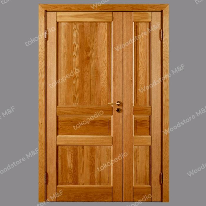 Jual Pintu kayu jati solid pintu rumah 2 daun minimalis simpel elegan ...