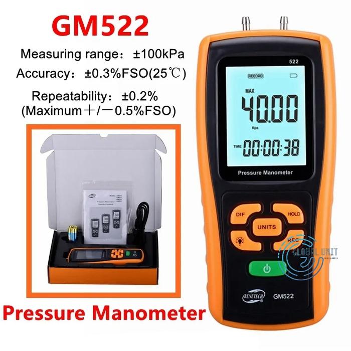 Jual GM522 Digital Air Pressure Meter Manometer Alat Ukur Tekanan Gas ...