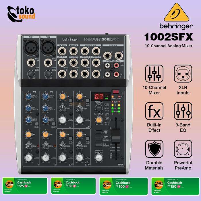 Jual Behringer Xenyx 1002SFX 1002 SFX - 10 Input Mixer Analog With Multi FX - Jakarta Barat ...