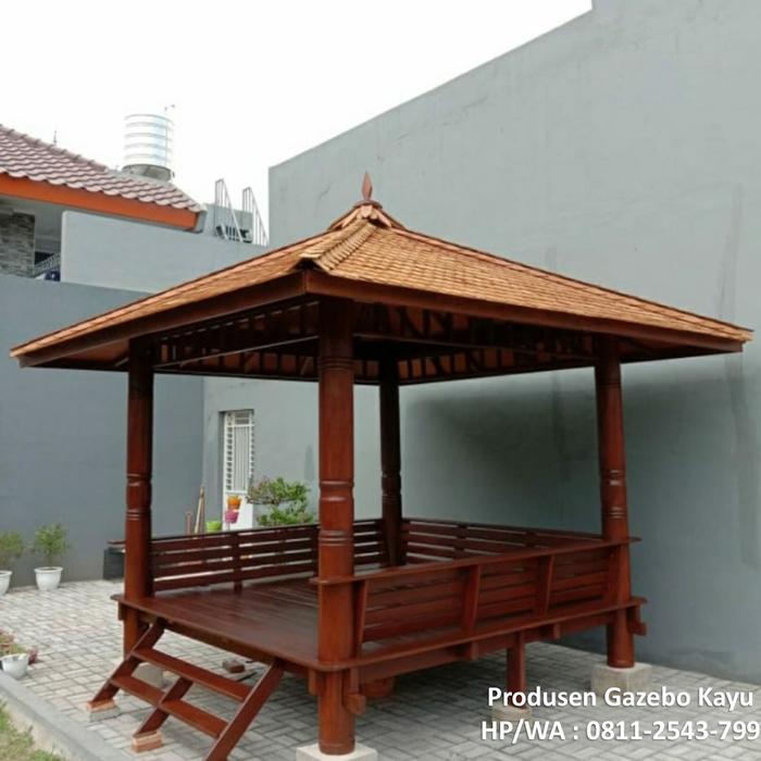 Jual Gazebo Kelapa Minimalis Ukuran 3x3 M - Gasebo Taman Rumah Modern ...
