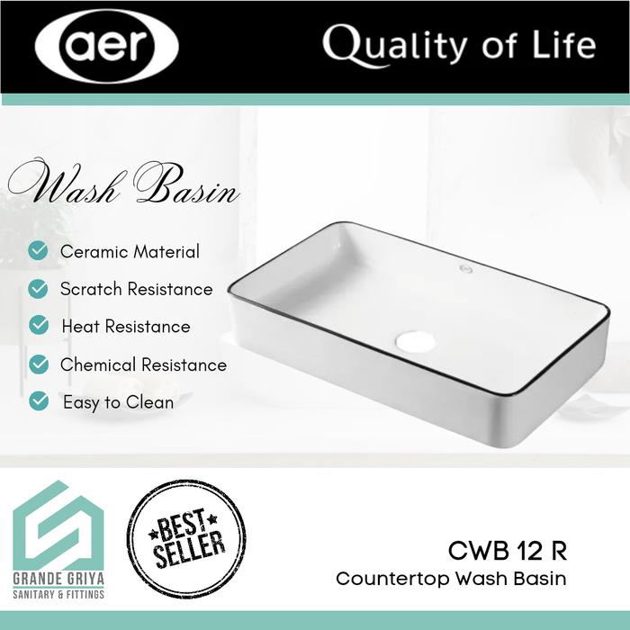 Jual AER Wastafel Keramik Meja Luxury Wash Basin CWB 12 R - Jakarta Utara - Grande Griya | Tokopedia