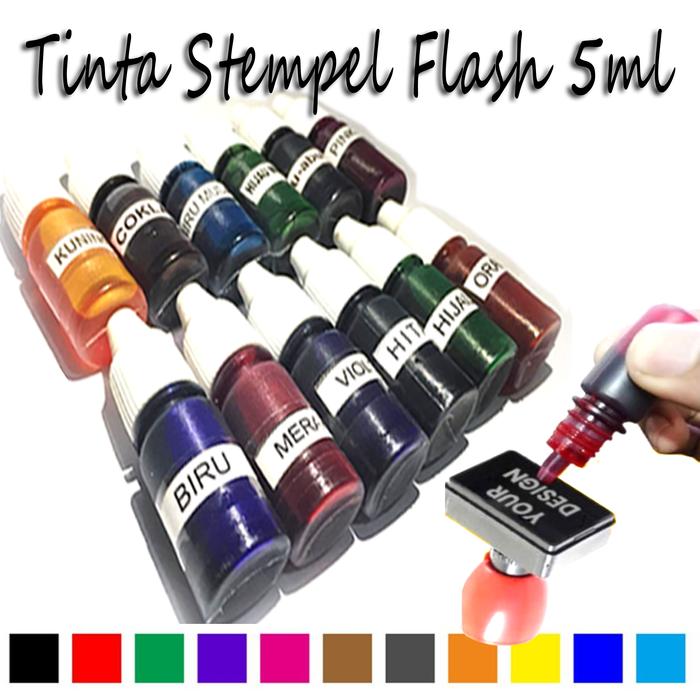 Jual Tinta Stempel Warna / Flash 5ml - Biru Dongker - Jakarta Timur - A3 Stamp | Tokopedia