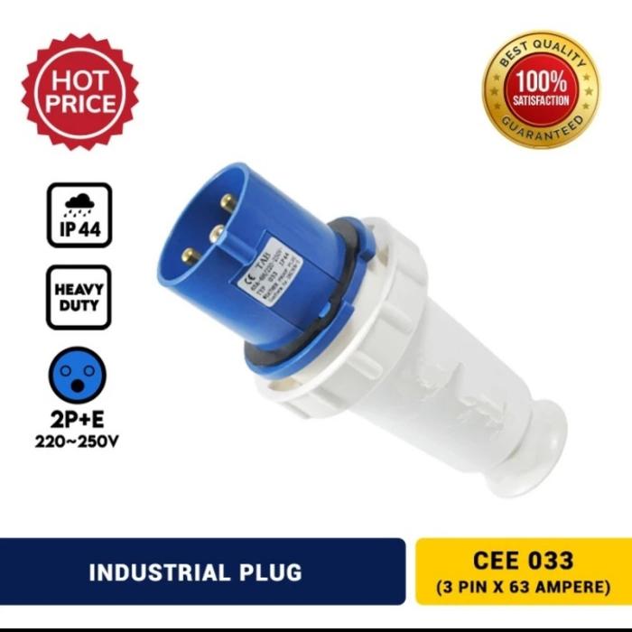 Jual Stop Kontak Industrial 1phase Socket Plug 3Pin 63A male - Jakarta ...