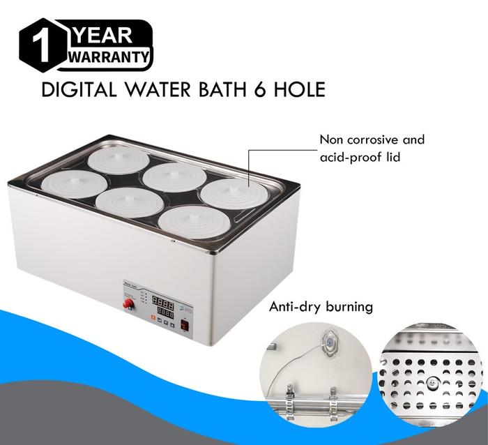 Jual Digital Water Bath Waterbath 18 Liter 6 Hole Penangas| Prio DWB 6H ...
