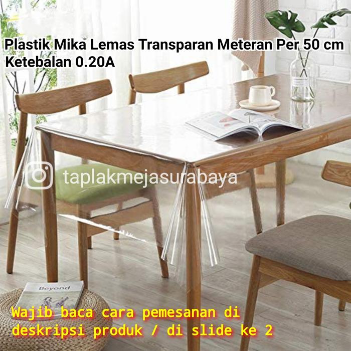 Jual Taplak Meja Plastik Mika Meteran Bening Transparan 0.2mm per 1/2 meter - Kota Surabaya ...