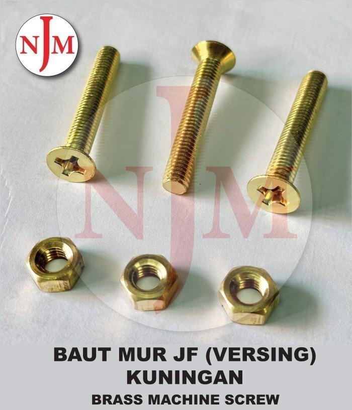 Jual BAUT+ MUR JF ( Versing ) Kuningan M 10 x 40 / VERSENG KUNINGAN ...