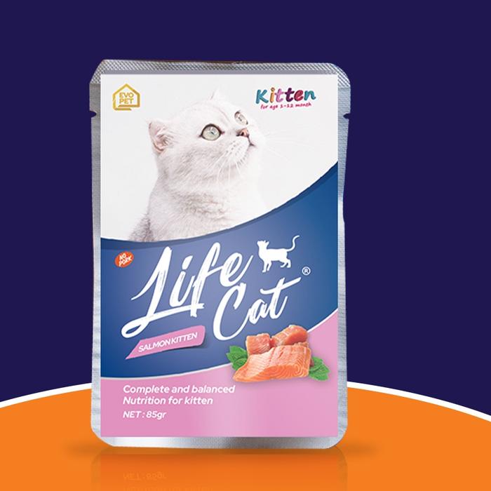 Jual Life Cat Sachet Kitten 85g - Makanan Basah Kucing Rasa Salmon ...