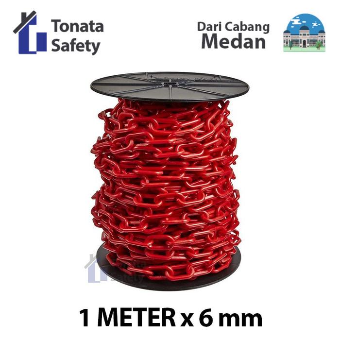 Jual Rantai Plastik / Cone Chain 6mm PER METER / Merah - Kota Medan ...