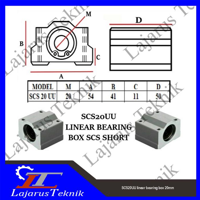 Jual SCS20UU linear bearing box 20mm - Kota Cimahi - lajarus teknik | Tokopedia