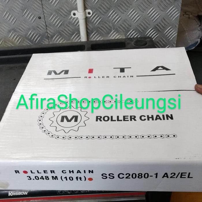 Jual Roller Chain MITA SS C2080 - 1 A2 / EL Rantai Single C 2080 ...