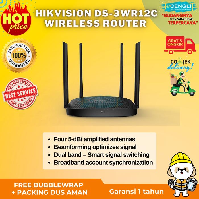Jual ROUTER wifi WIRELESS HIKVISION DS-3WR12C AC extender cctv ezviz ...