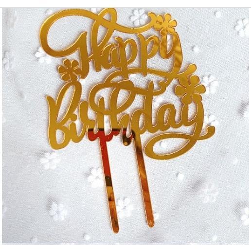 Jual TOPPER HBD AKRILIK TULISAN Tusukan Hiasan Kue Happy Birthday ...