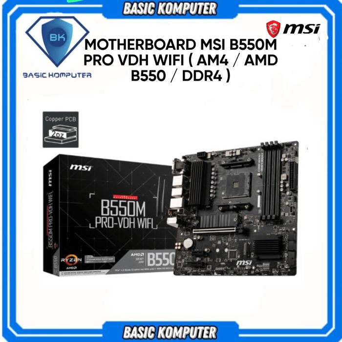 Jual MOTHERBOARD MSI B550M PRO VDH WIFI ( AM4 / AMD B550 / DDR4 ...