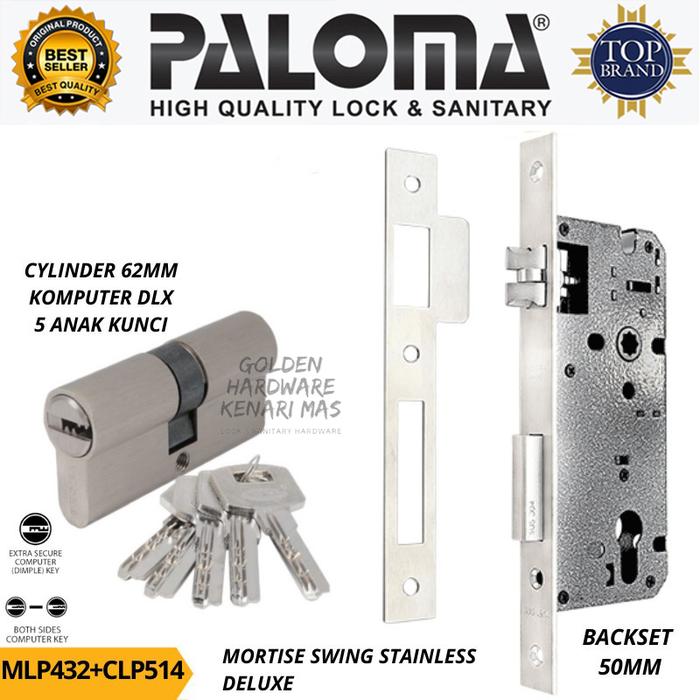 Jual PALOMA MLP 432 CLP 514 Mortise Lock Set Cylinder Body Kunci Swing ...