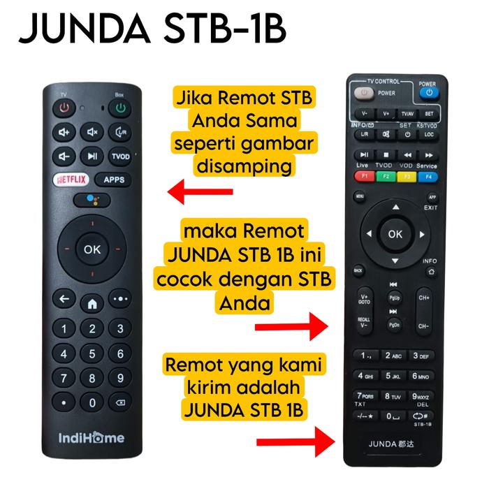 Jual REMOTE INDIHOME FIBERHOME MNC PLAY TRANSVISION K-VISION JUNDA STB ...