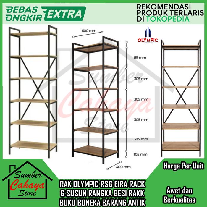 Jual [Instan] Rak Olympic Rsg Eira Rack 6 Susun Rangka Besi Rakk Buku ...
