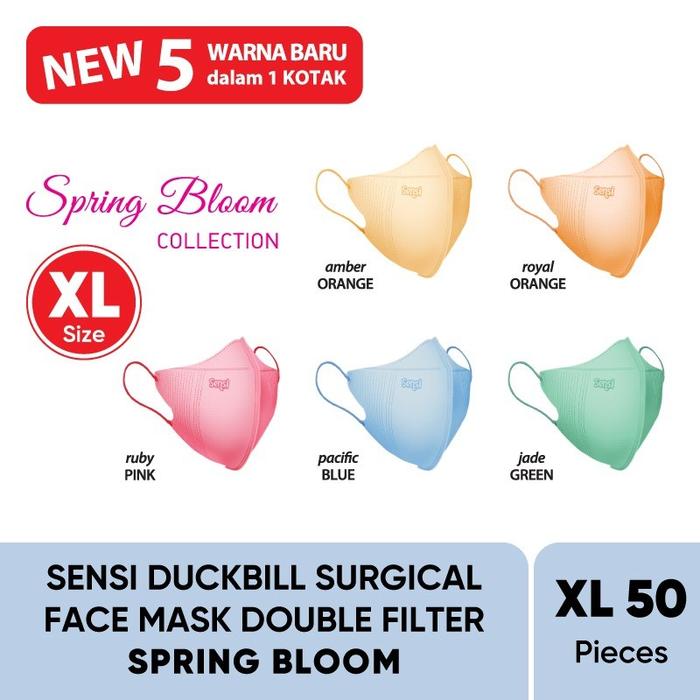 Jual Masker Sensi Duckbill Surgical Face Mask XL isi 50 - Spring Bloom ...