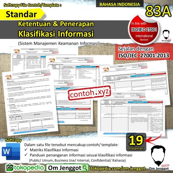 Jual [Softcopy] Contoh Standar Klasifikasi Informasi, sesuai ISO/IEC 27001 - Versi 2022 - Kab ...