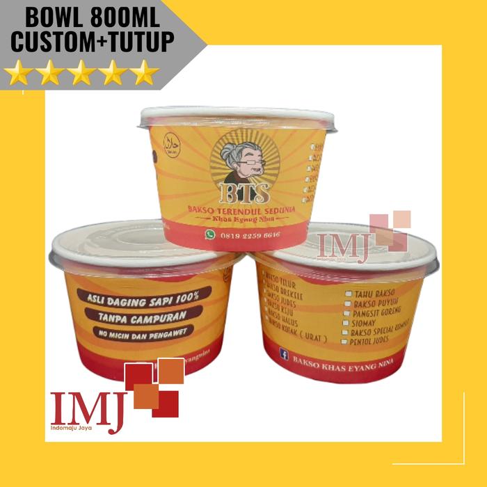 Jual CETAK PAPER BOWL 800ml GRATIS DESAIN SABLON PAPER BOWL 800 ML CUSTOM - Kab. Kudus ...