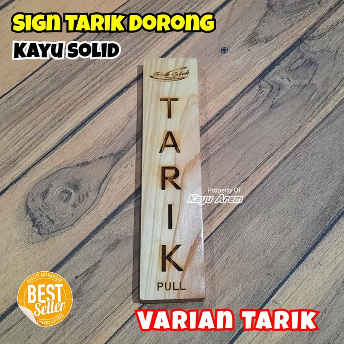 Jual Signage Tarik Dorong Kayu / Tulisan Tanda Pintu Custom Grafir Logo ...