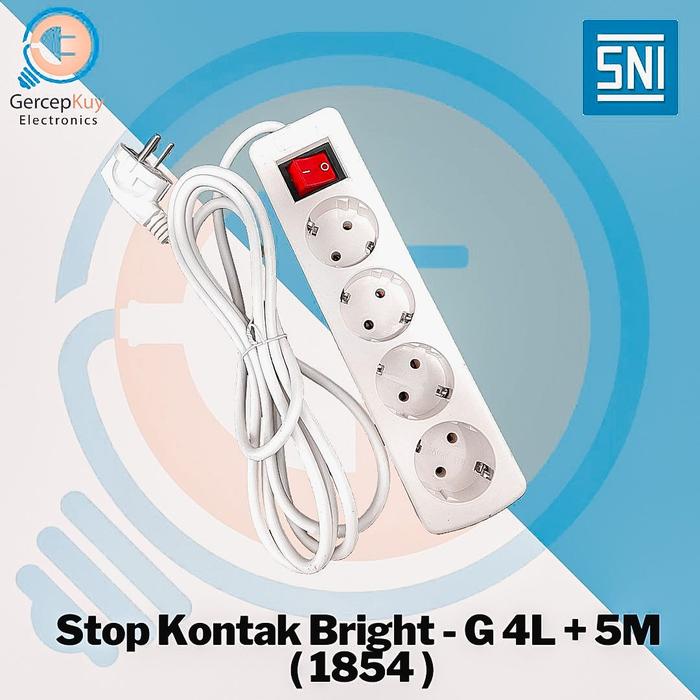 Jual STOP KONTAK + KABEL 4 LUBANG 5 METER SNI - BG 1854 - Kota Surabaya - GercepKuy | Tokopedia