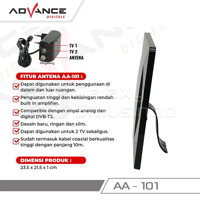 Promo Advance Aa-101 Indoor Outdoor Digital Analog Tv Antenna Diskon 50 ...