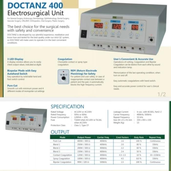 Jual Esu Couter Doctanz 400 Watt / Electrosurgical unit alat bedah ...