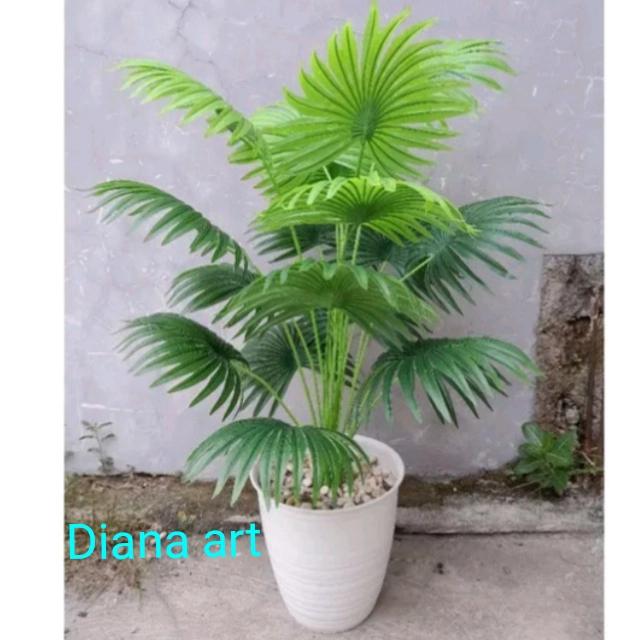Jual palm kipas#palm jumbo#pohon palm#bunga hias#bunga palsu#palm 89 cm ...