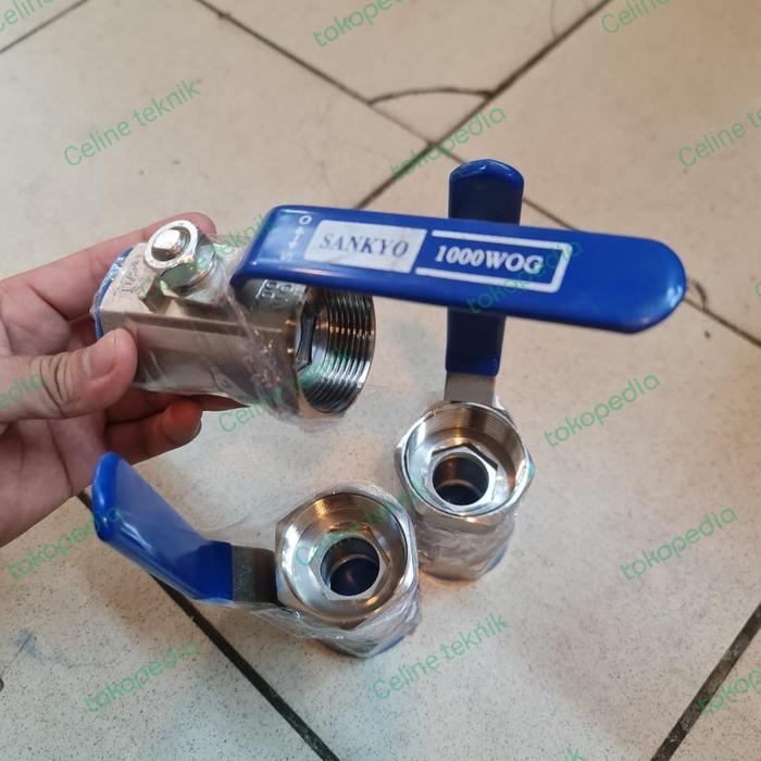 Jual Ball Valve / Stop Kran Sankyo 1 1/4" Inch 1000 WOG SS316 Type 1PC - Jakarta Barat - Celine ...
