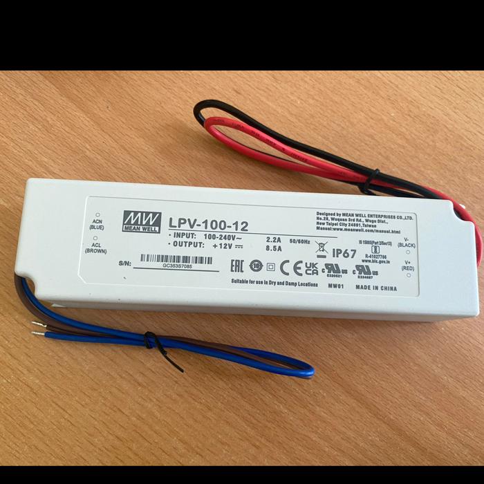 Jual Power Supply Mean Well LPV-100-12 12V 8,5A Ip67 / meanwell ...