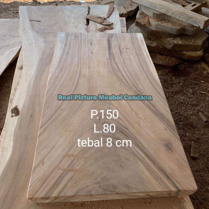 Jual papan meja kayu trembesi solid utuh tanpa sambungan - top daun ...