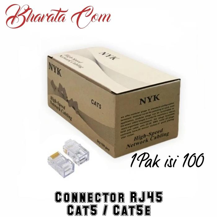 Jual NYK Connector Rj45 Cat5 isi 100pcs Konektor RJ 45 Original - Kota ...